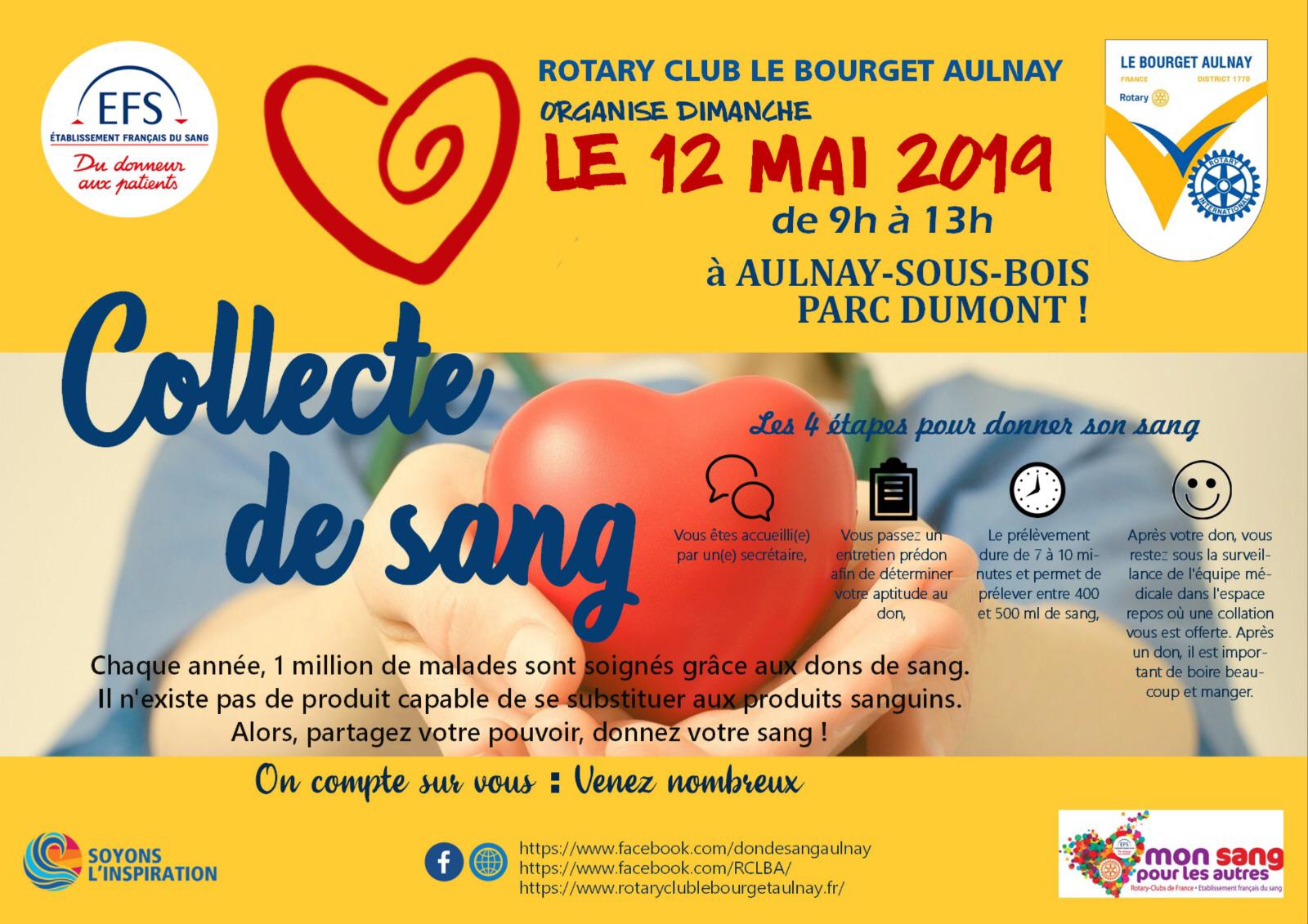Don du Sang - Rotary Club Le Bourget Aulnay - Etablissement Français du ...